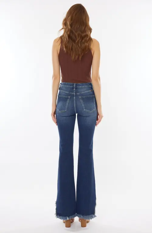 KANCAN High-rise Frayed Bootcut Jeans