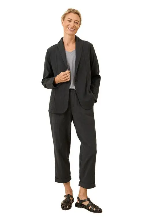 PACT Organic Cotton Coastal Double Gauze Lined Easy Jacket - Black