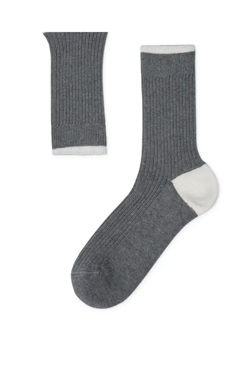 Brunello Cucinelli Cotton Calf Socks - Grey
