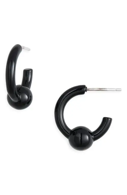 JUSTINE CLENQUET Sam Laque Hoop Earrings - Black