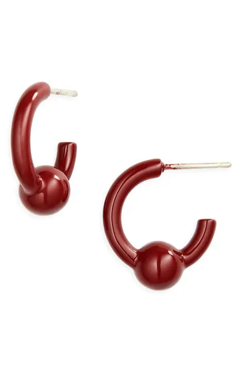 JUSTINE CLENQUET Sam Laque Hoop Earrings - Red