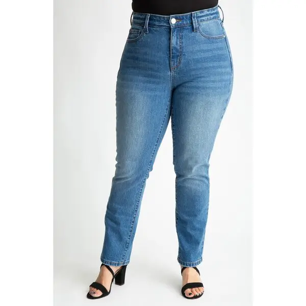 SLINK JEANS High Waist Ankle Straight Leg Jeans - Rylee