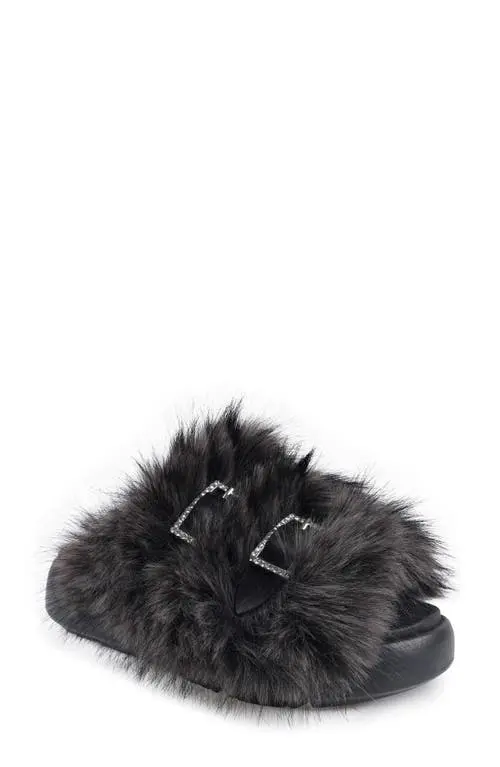 ZIGI Faux Fur Platform Sandal - Black