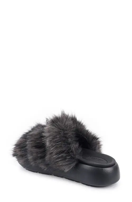 ZIGI Faux Fur Platform Sandal - Black