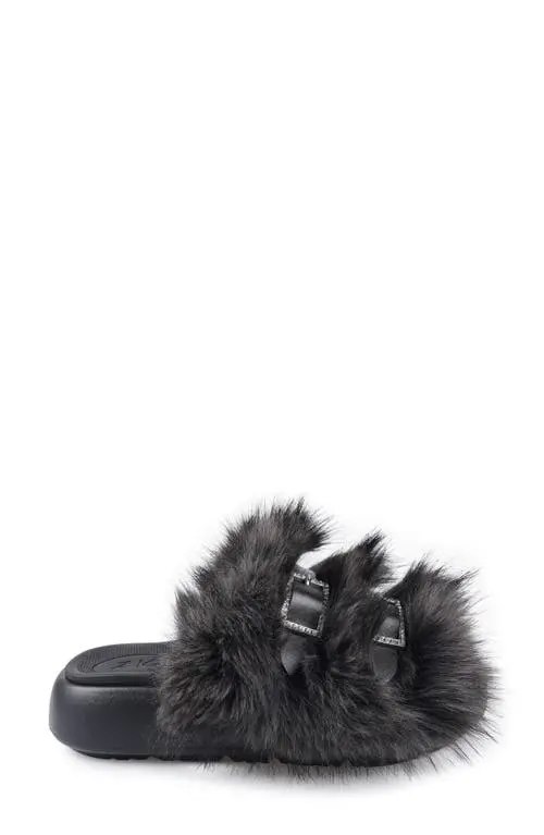 ZIGI Faux Fur Platform Sandal - Black