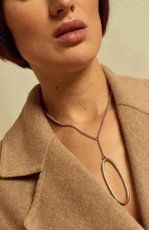 CXC Pendant Chain Necklace - Silver