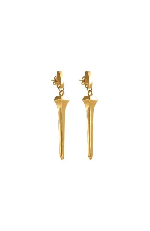 CXC Stud Diamond Nail Earrings - Gold