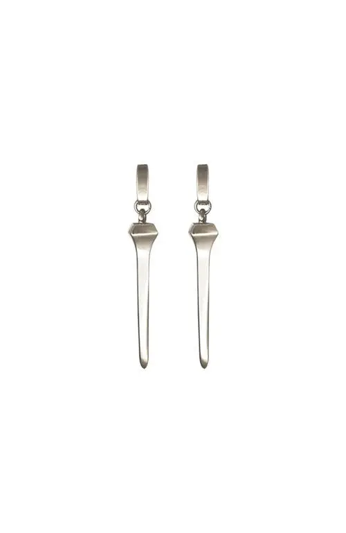 CXC Stud Diamond Nail Earrings - Silver