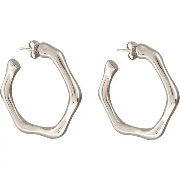 CXC Bambú Hoop Earrings - Silver