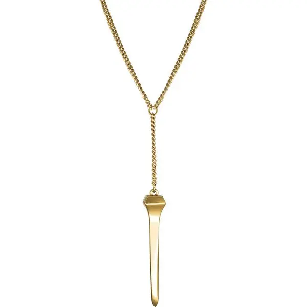 CXC Diamond Nail Pendant Necklace - Gold