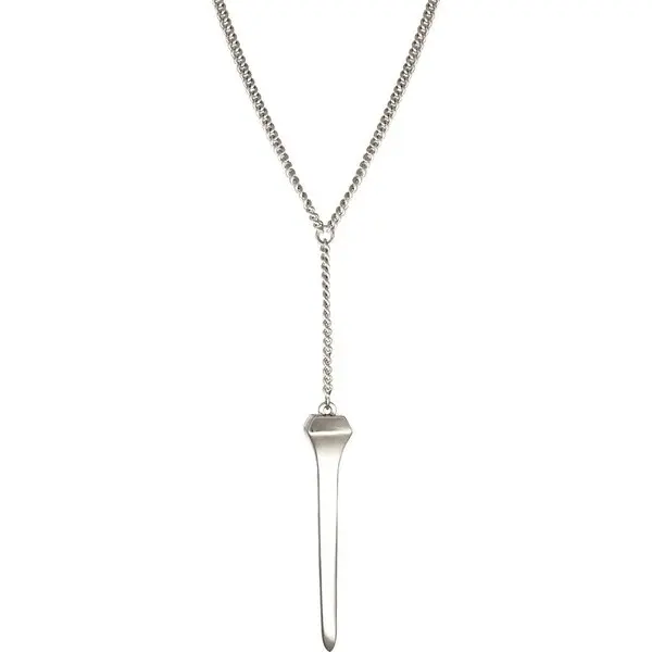 CXC Diamond Nail Pendant Necklace - Silver