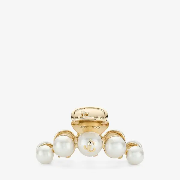 JIMMY CHOO Claw Hair Clip With Pearl Embellishment - Neutral