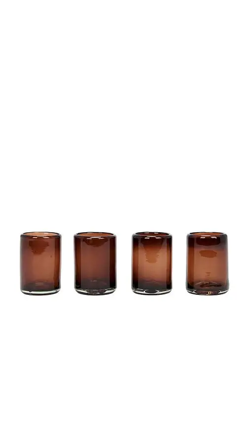 VERVE CULTURE Set Of 4 Tamarind Shot Glasses - Brown