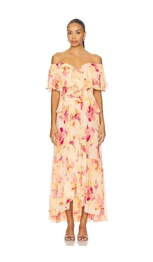 Misa Heart Floral Maxi Dress
