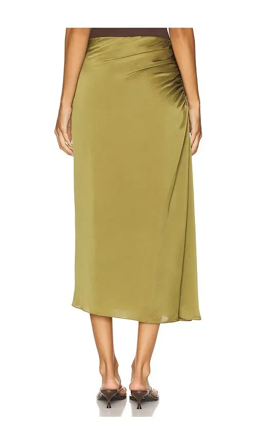 Theory Side Ruched Midi Skirt