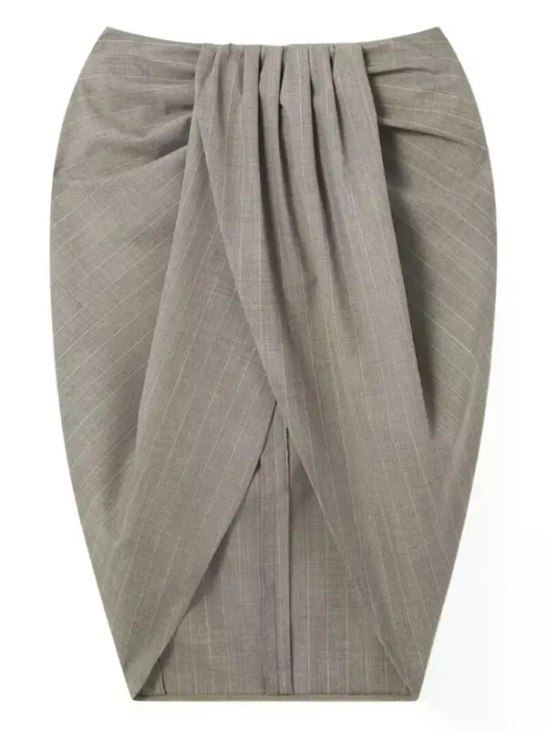 Stella McCartney Ruched Pinstripe Midi Skirt