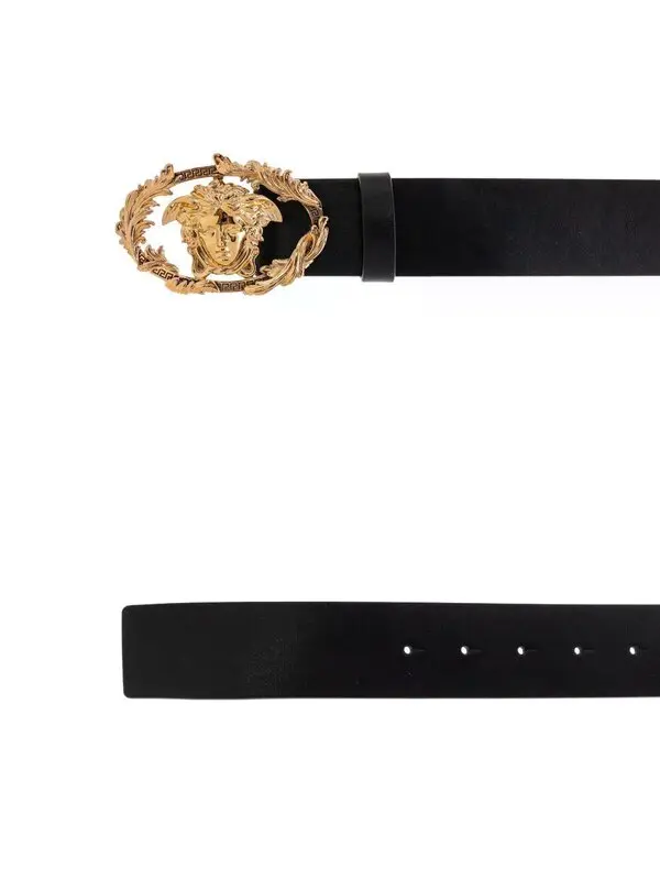 Versace Buckle Crest Leather Belt