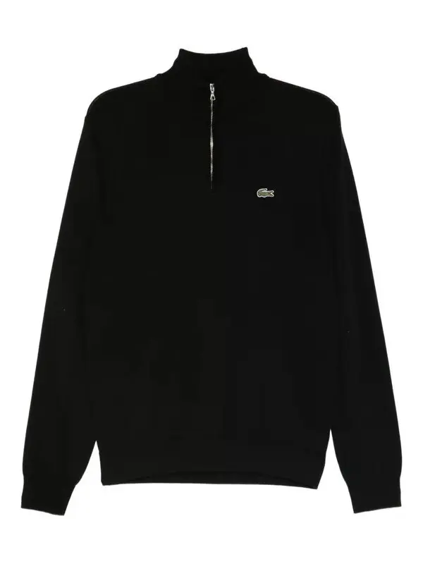 Lacoste Cotton Zip Neck Top