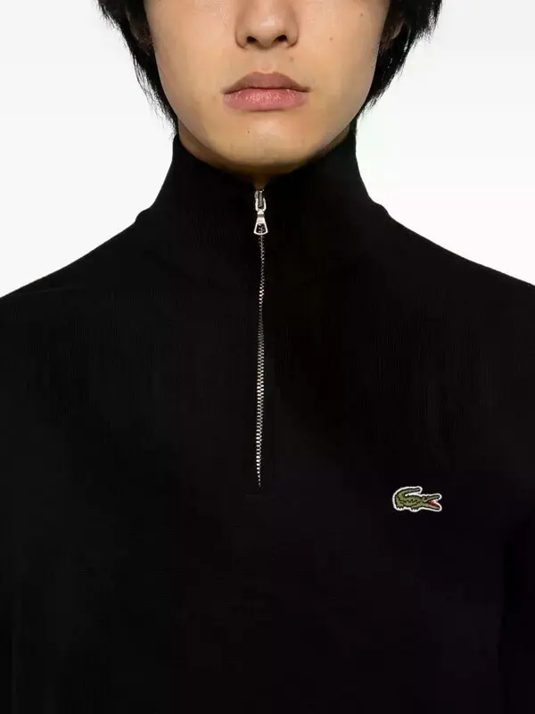 Lacoste Cotton Zip Neck Top