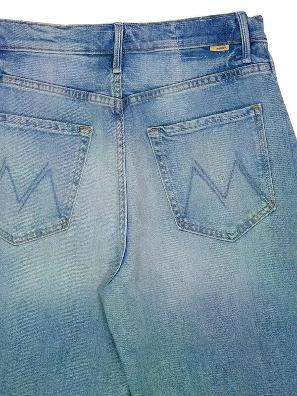 MOTHER The Half Pipe Ankle Frayed Jeans - Blue