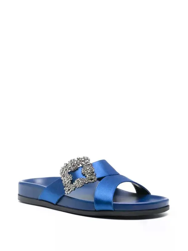 Manolo Blahnik Chilanghi Crystal-embellished Sandals - Blue