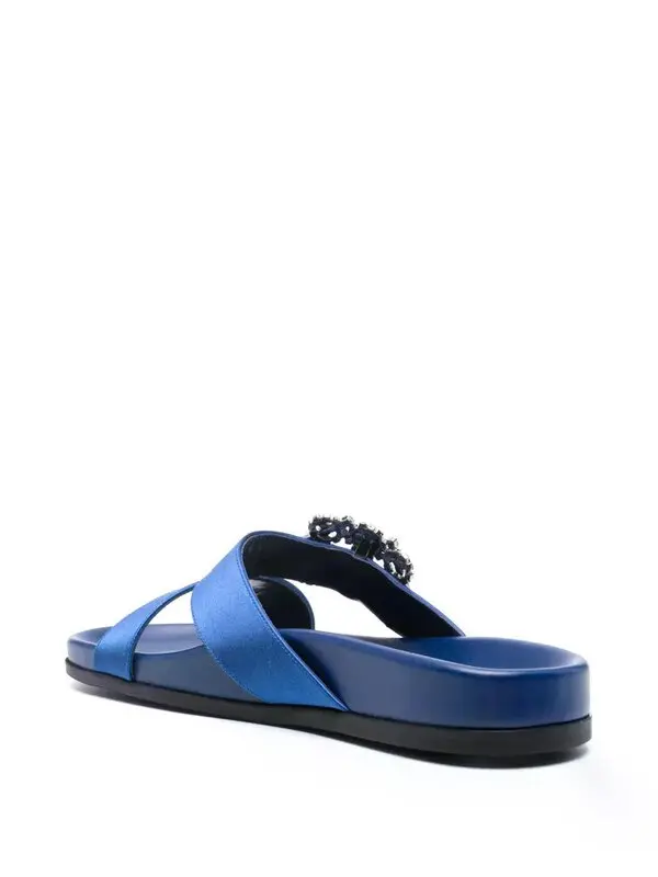 Manolo Blahnik Chilanghi Crystal-embellished Sandals - Blue