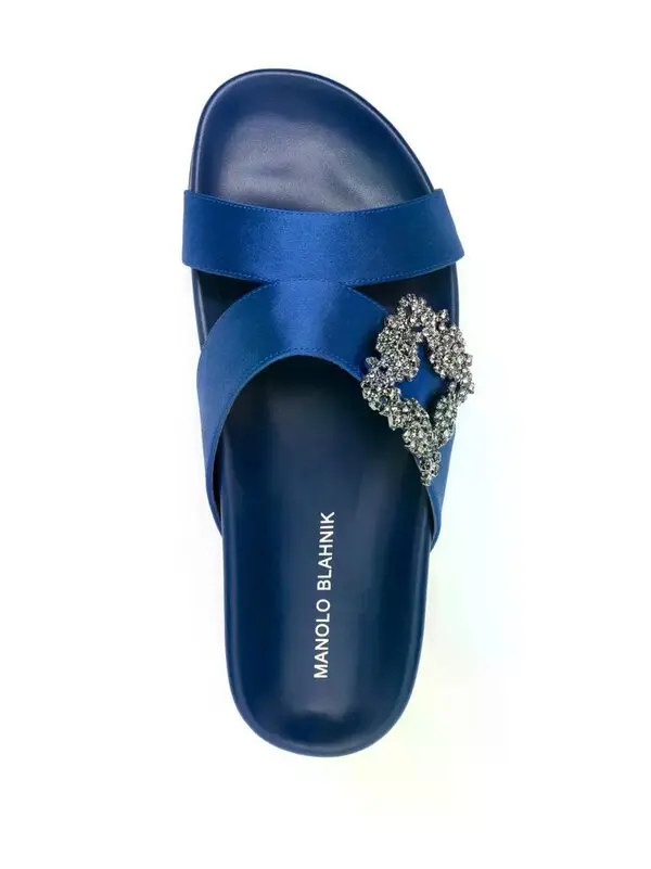 Manolo Blahnik Chilanghi Crystal-embellished Sandals - Blue