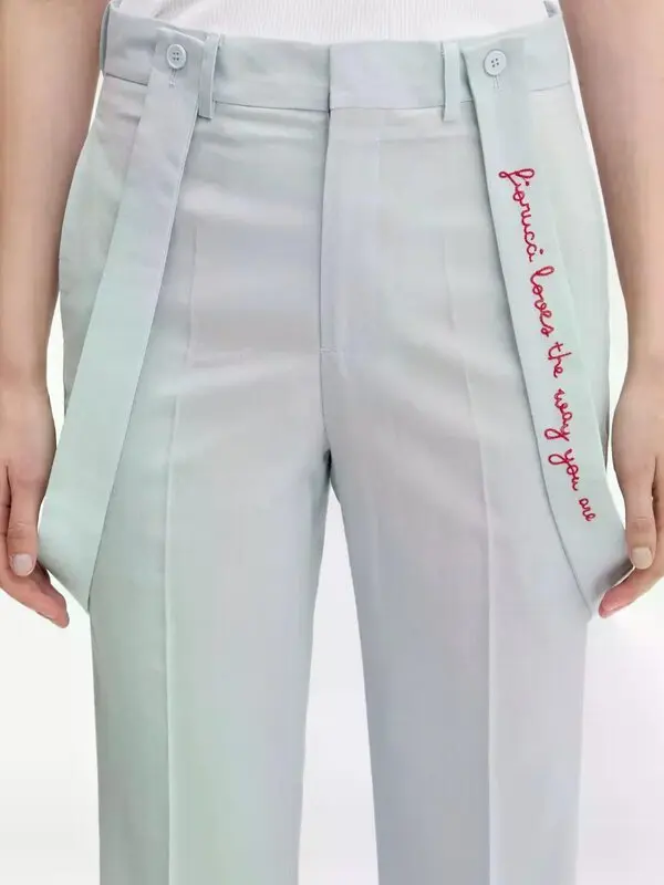 Fiorucci Embroidered Suspender Trousers