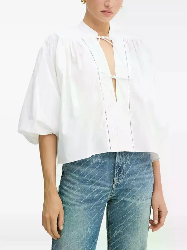 BOSS Balloon-sleeve Tie Blouse