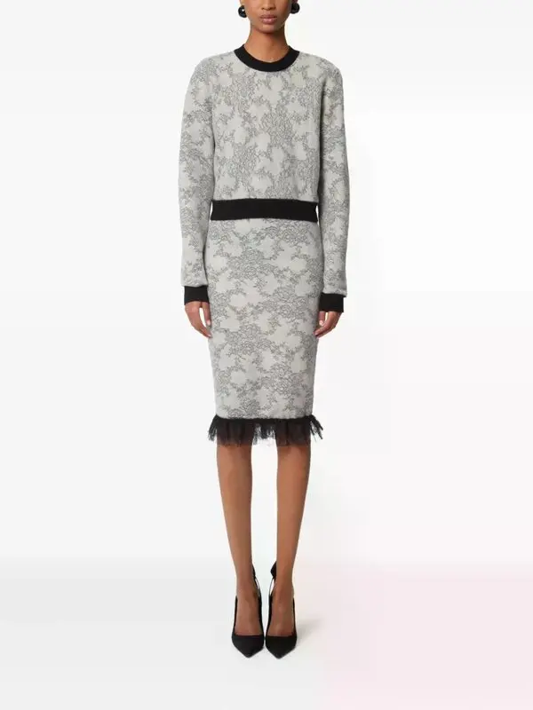 Nina Ricci Lace-pattern Midi Skirt