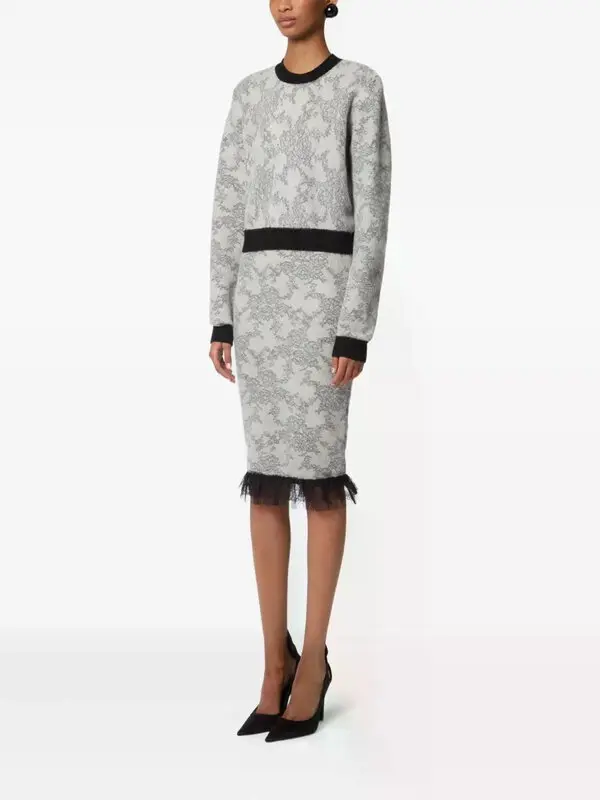 Nina Ricci Lace-pattern Midi Skirt
