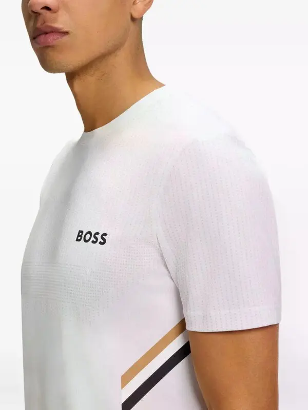 BOSS Stripe-embellished T-shirt - White
