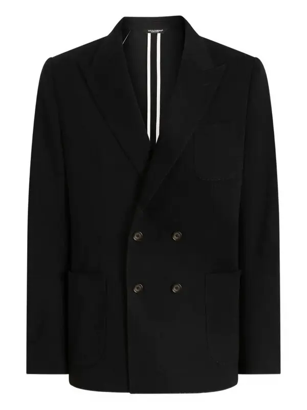 Dolce & Gabbana Double-breasted Silk Blazer - Blue