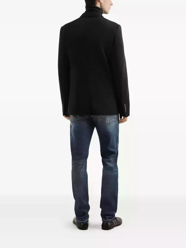 Dolce & Gabbana Double-breasted Silk Blazer - Blue