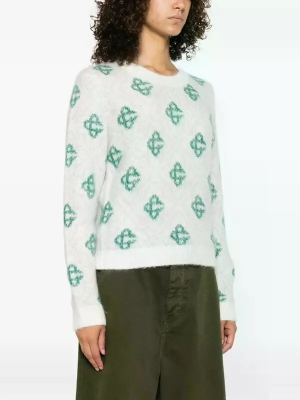 Casablanca Patterned Crew-neck Sweater - Neutrals