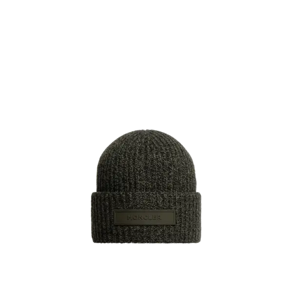 Moncler Mouliné Wool & Cashmere Beanie - Green