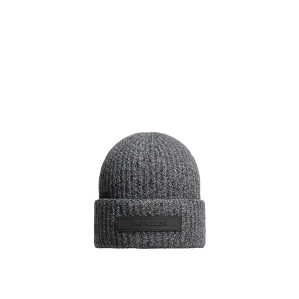 Moncler Mouliné Wool And Cashmere Beanie - Grey