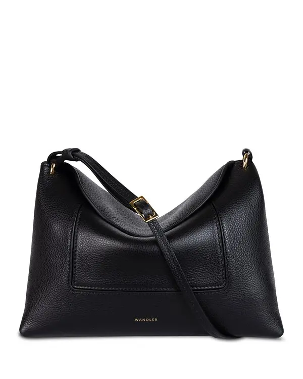 WANDLER Penelope Leather Slouch Bag - Black