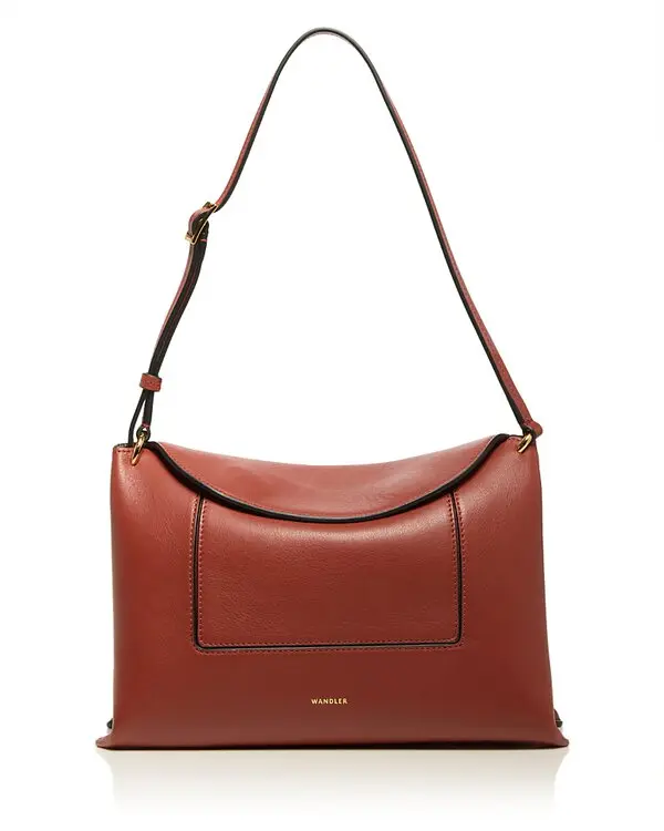 WANDLER Penelope Leather Slouch Bag - Brick Red