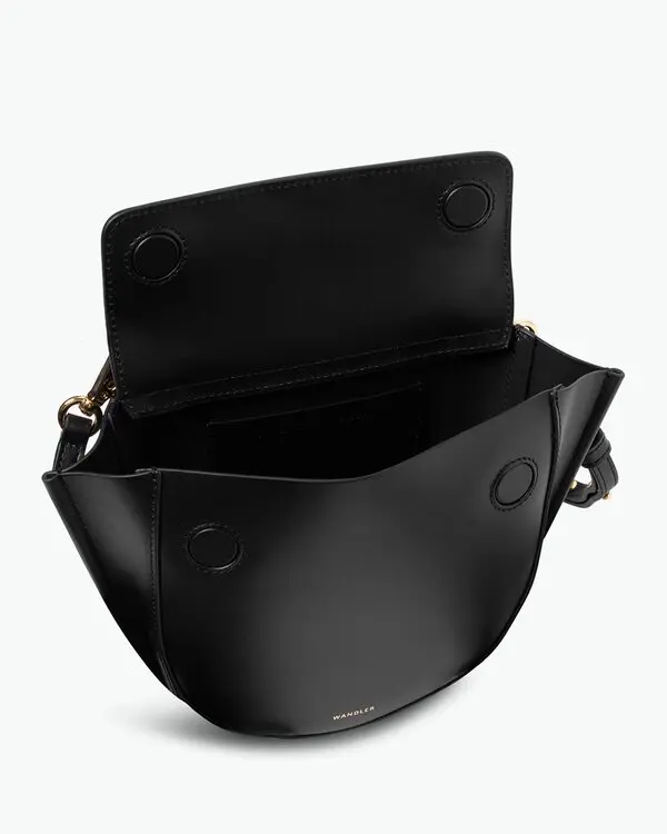 WANDLER Hortensia Mini Leather Bag - Black