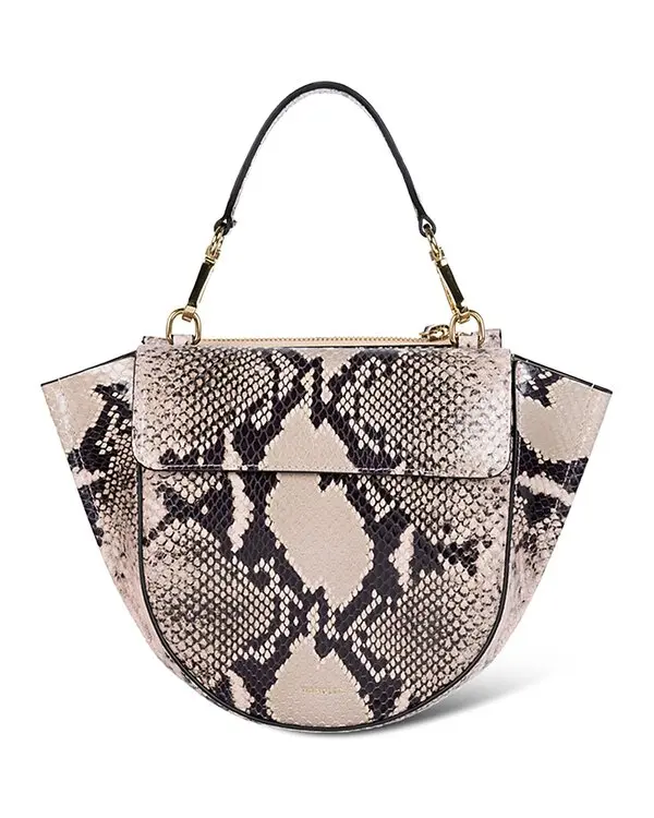 WANDLER Hortensia Mini Leather Bag - Pink Python