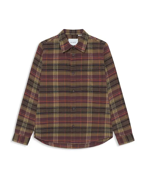 LES DEUX Lennon Check Overshirt - Fudge
