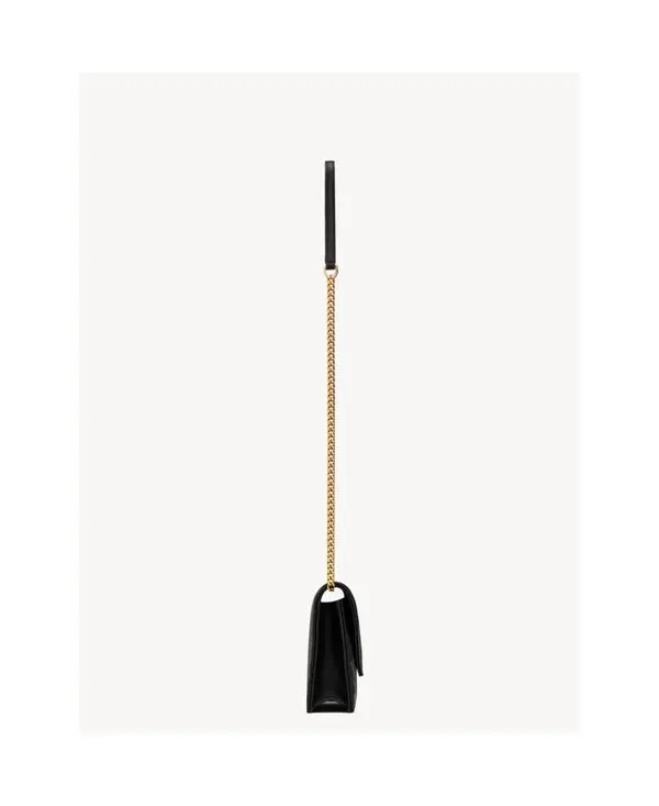 Saint Laurent Cassandre Envelope Chain Wallet - Black