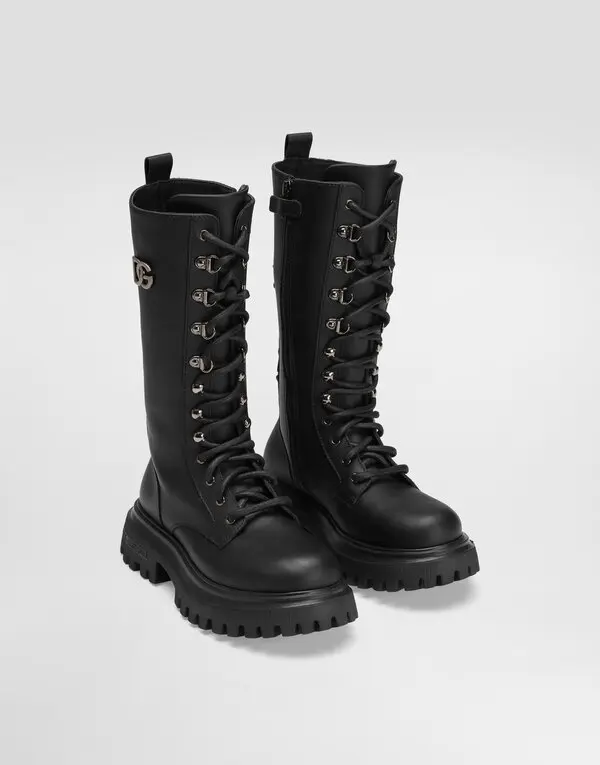 Dolce & Gabbana Nappa Calfskin Combat Boots