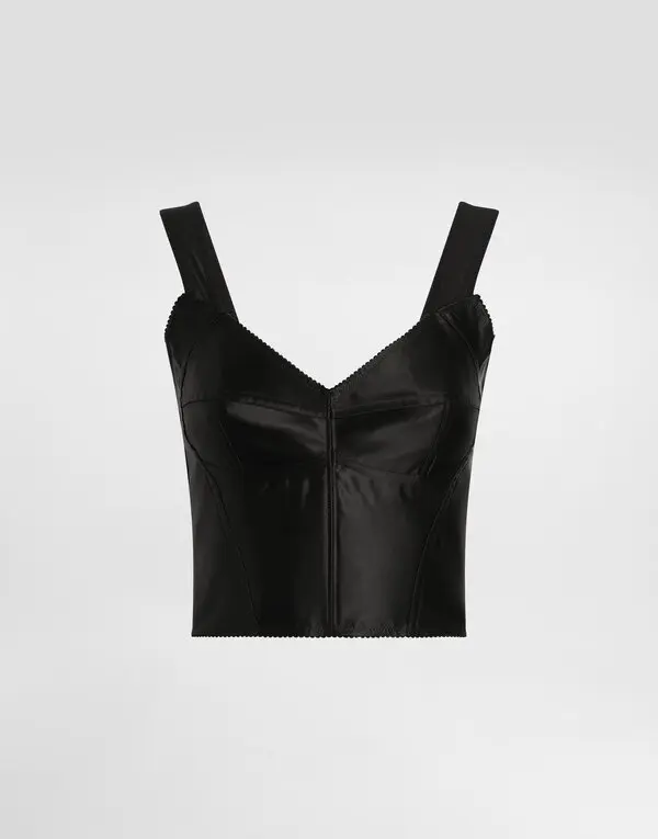 Dolce & Gabbana Elastic Satin Corset Top