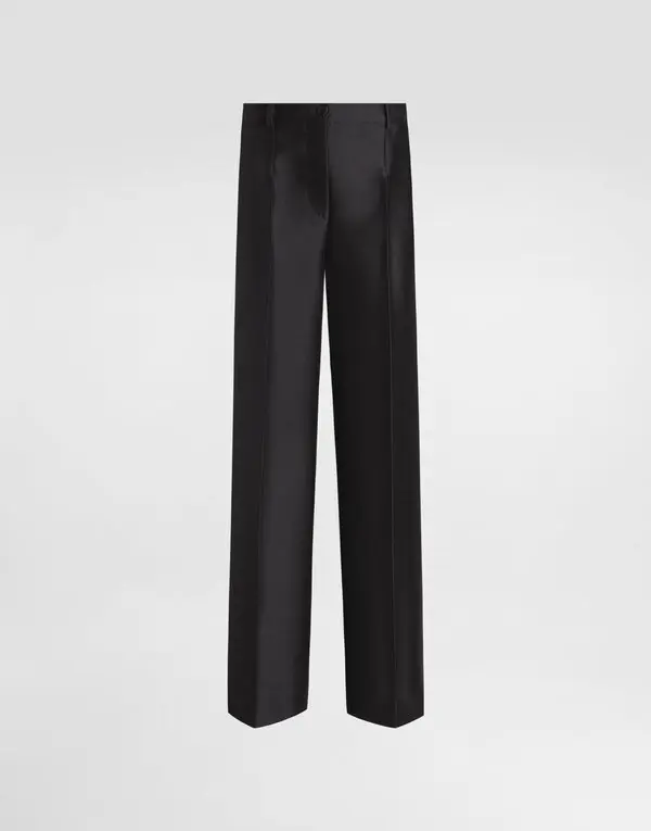 Dolce & Gabbana Wool And Silk Faille Trousers - Black