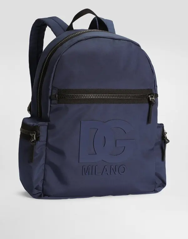 Dolce & Gabbana Nylon Backpack With Dg Rubber Patch