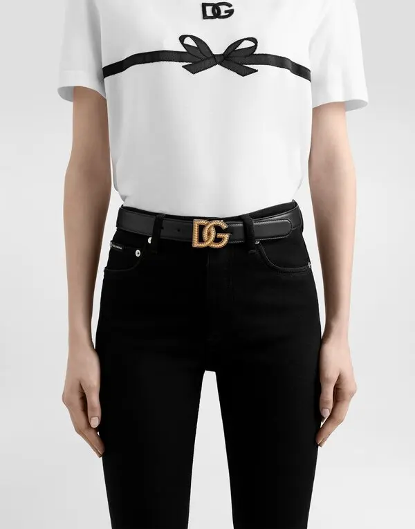Dolce & Gabbana Dg Logo Calfskin Belt