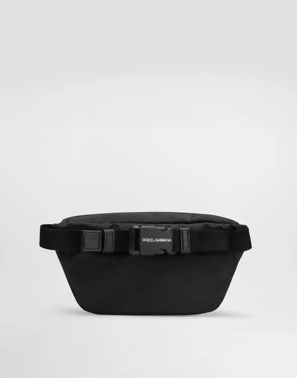 Dolce & Gabbana Nylon Waist Bag With Dg Rubber Patch
