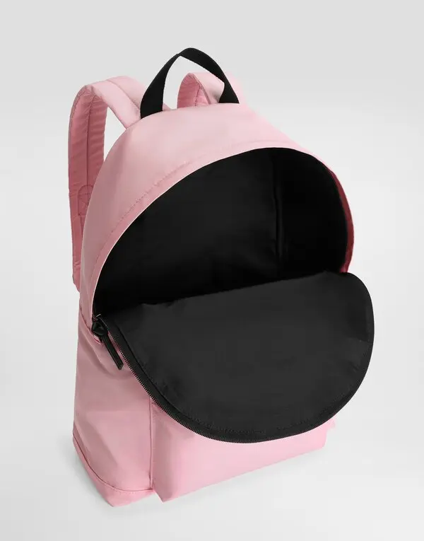 Dolce & Gabbana Nylon Backpack With Dg Rubber Patch - Pink